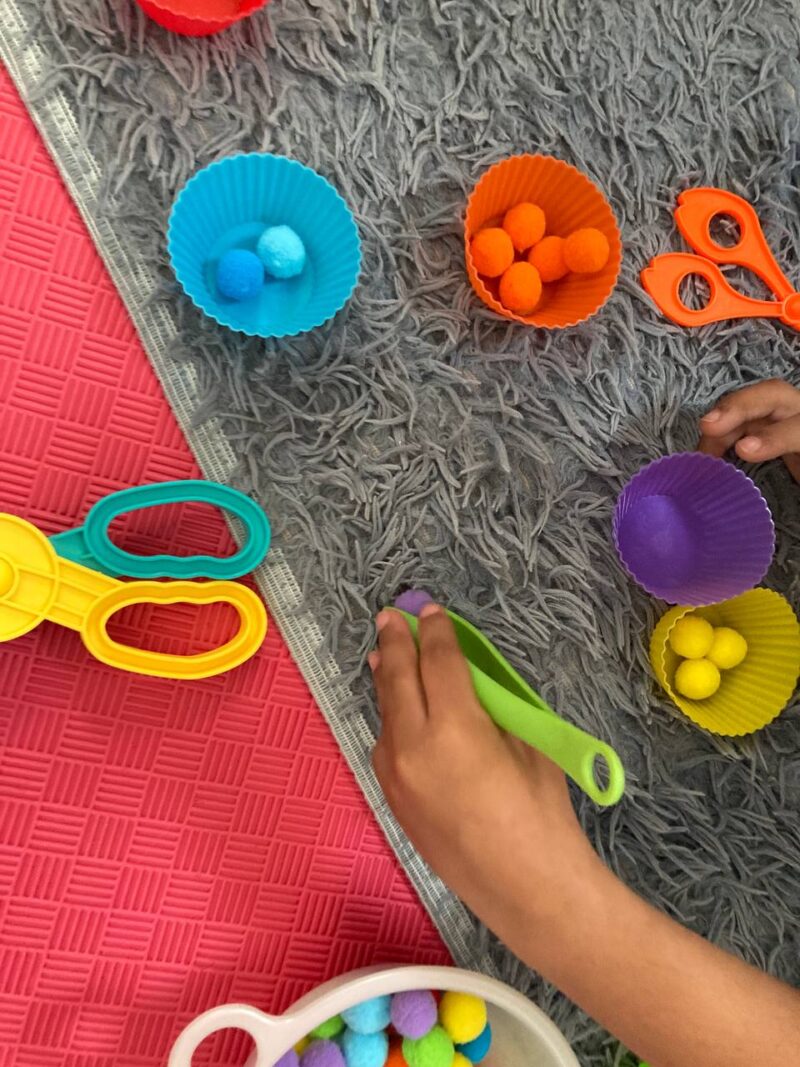 Pom Pom Sorting: Fine Motor Skills Activity - OrbRom | Special Needs ...